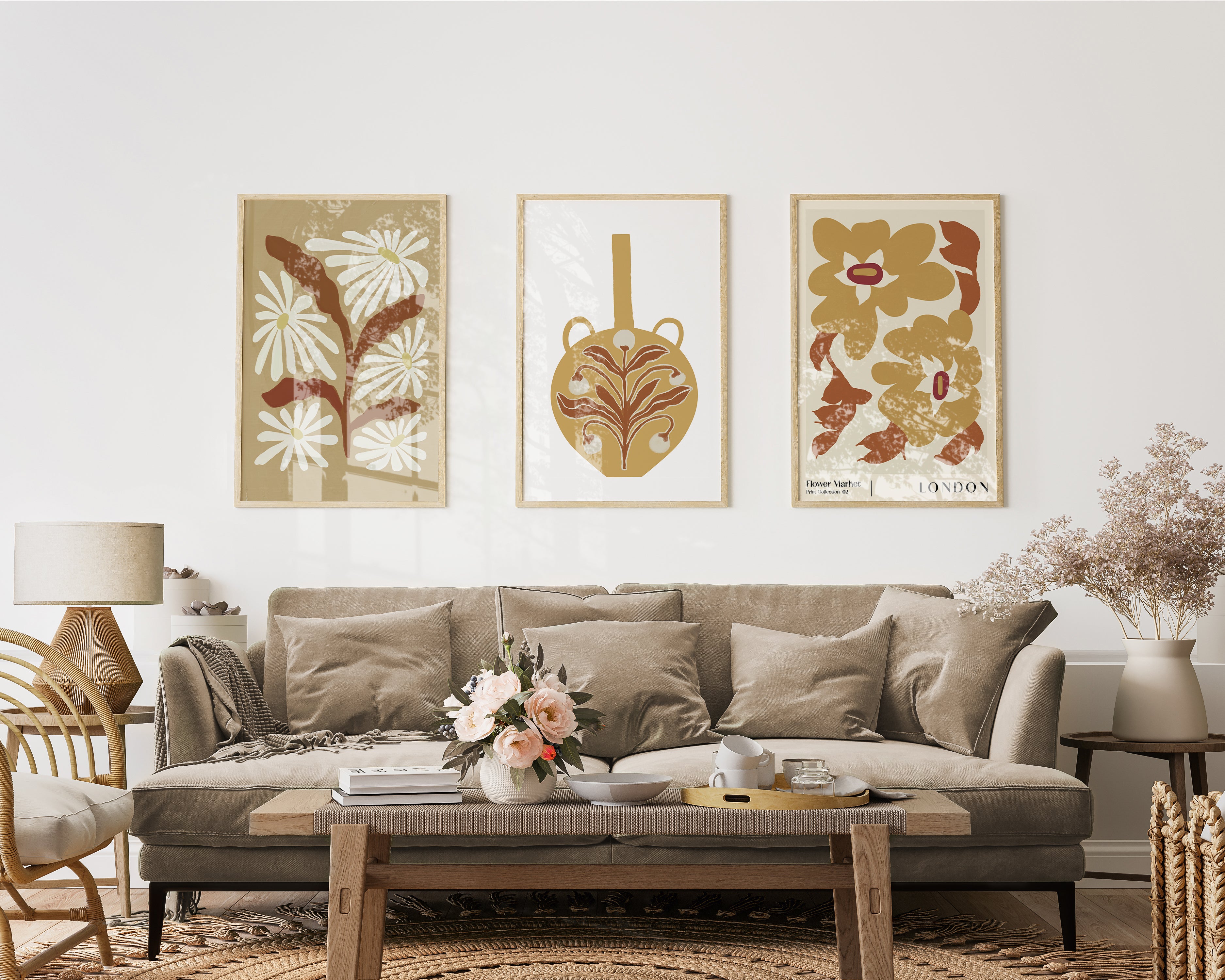 Floral Rhapsody | Modern Flower Poster Collection – Opposite Wall