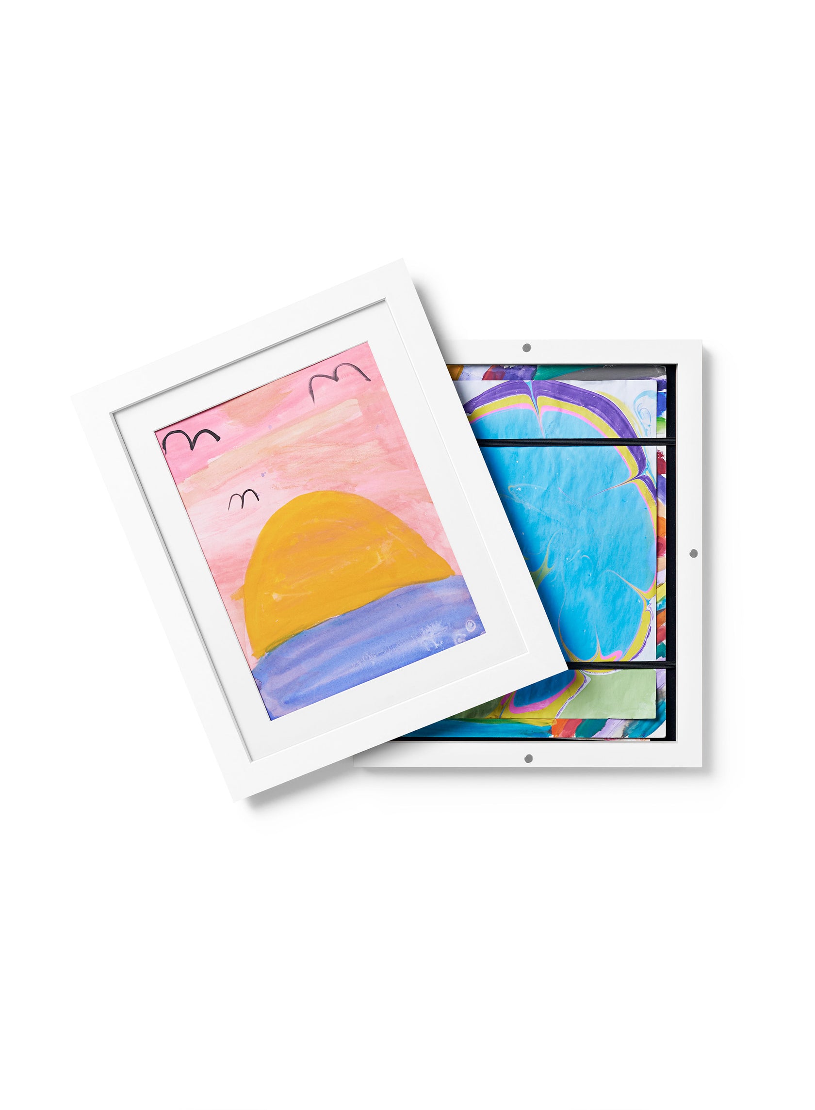 Kids Art Frame in White Solid Wood, 8.5x11 in | 22x28 cm – Opposite Wall