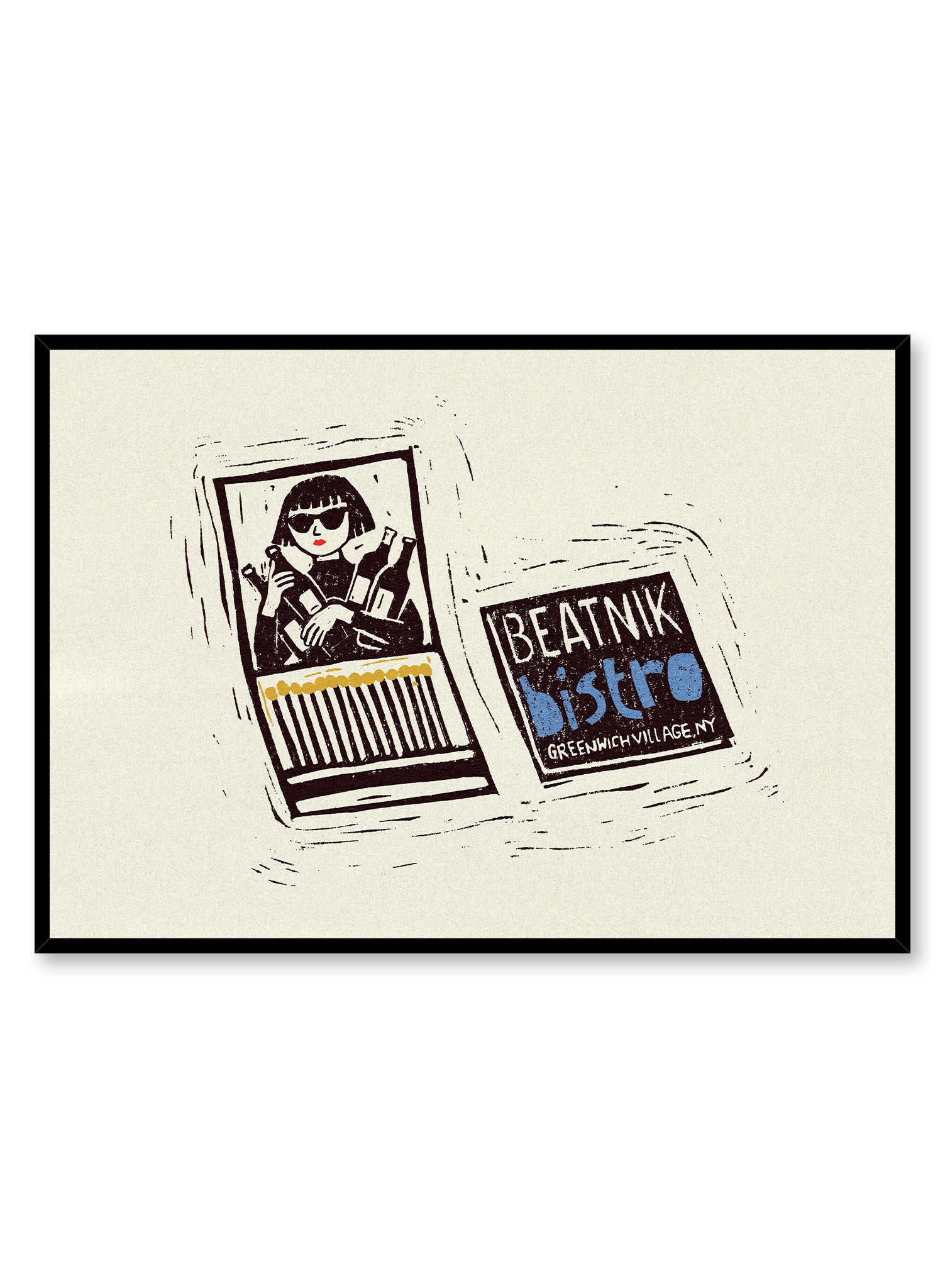 Beatnik Bistro, Poster by Valerie Perreault | Shop Posters, Canvas ...