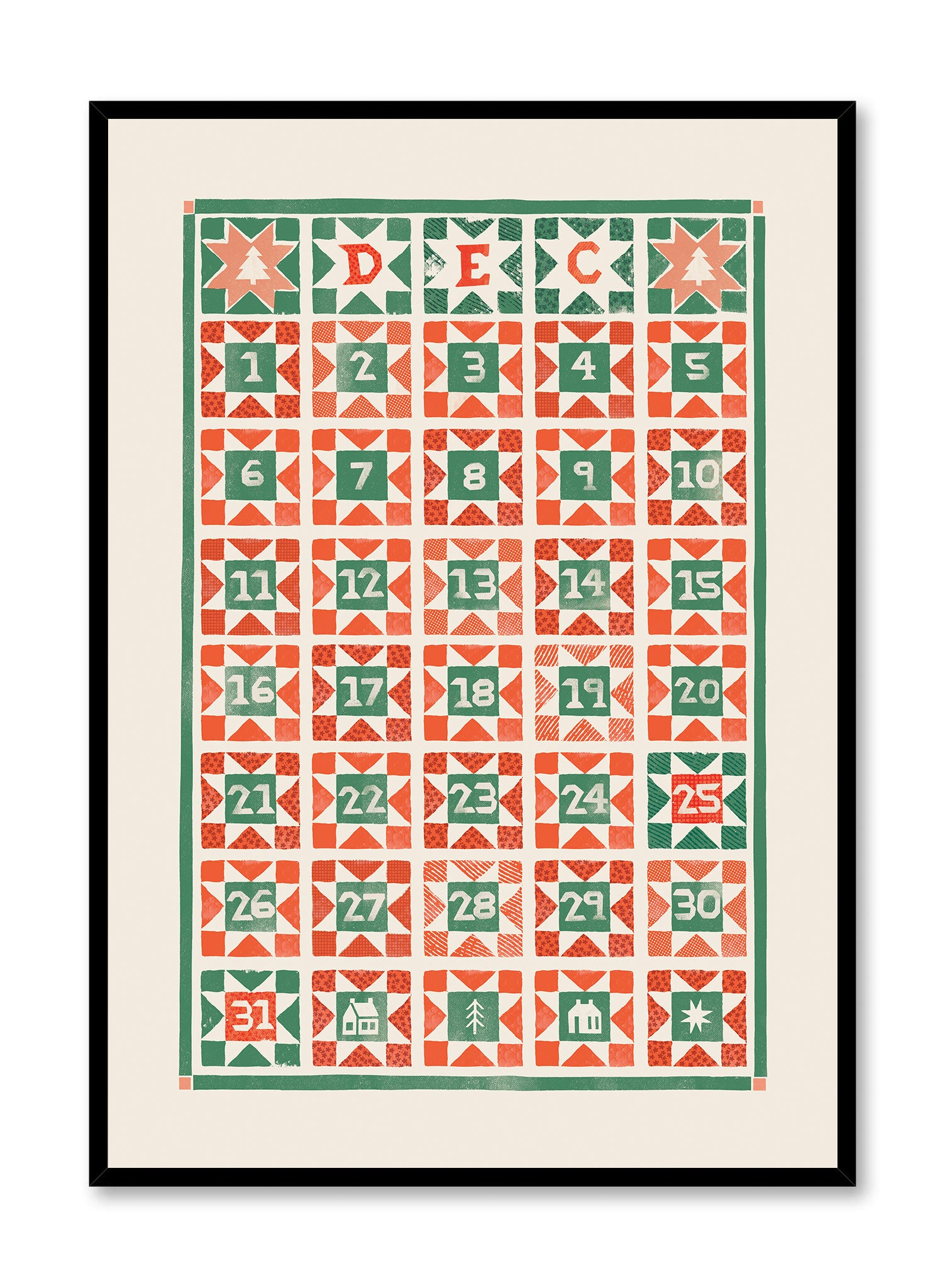 Folk Advent Calendar, Poster | Shop Posters, Canvas & Prints Online at ...