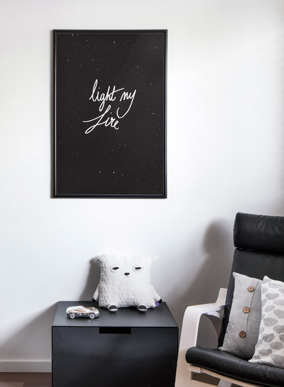 Light My Fire Print Black Typography Poster | Opposite Wall