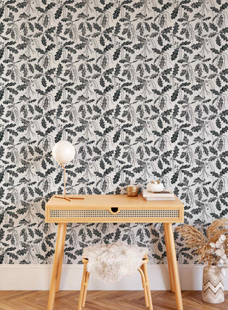 Oak Catkin | Oak Leaves Pattern Wallpaper by Opposite Wall