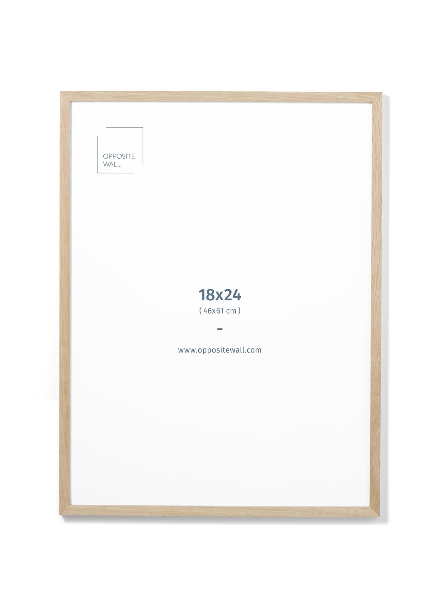 Picture Frame - Solid Oak - Natural Wood, 18x24 inches | Opposite Wall