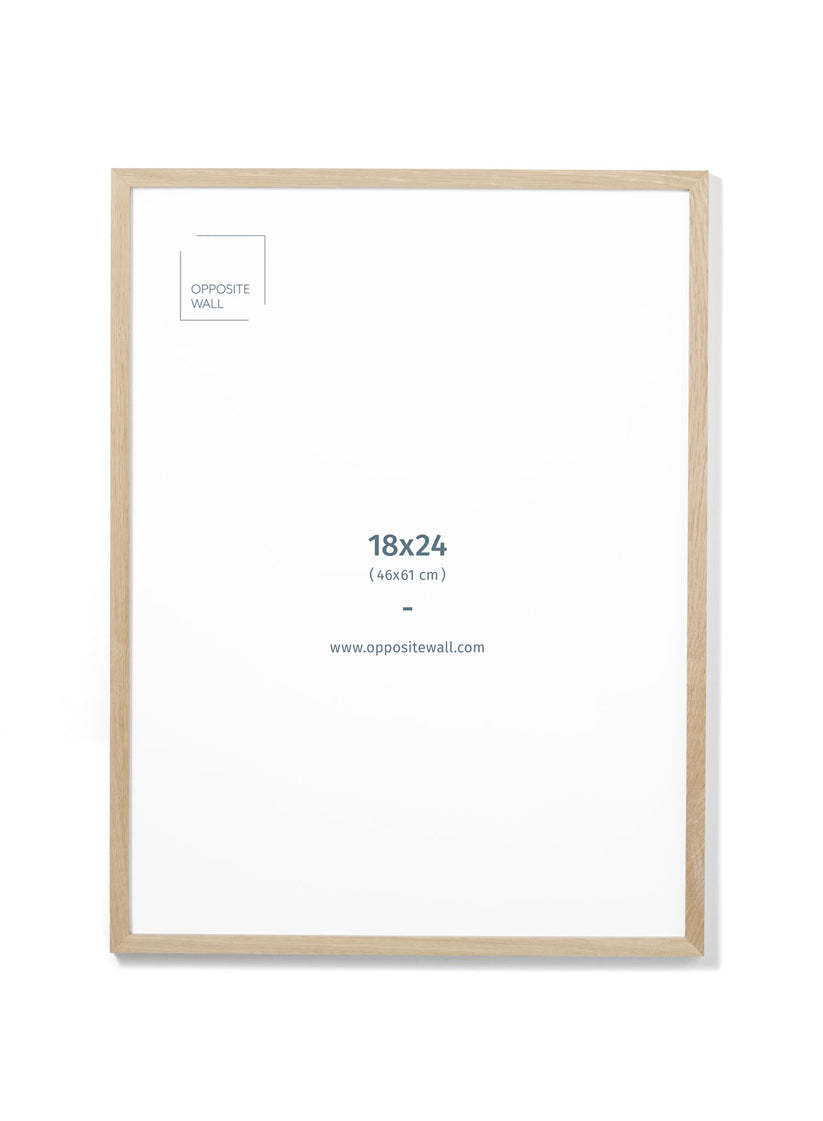 Picture Frame - Solid Oak - Natural Wood, 18x24 inches | Opposite Wall