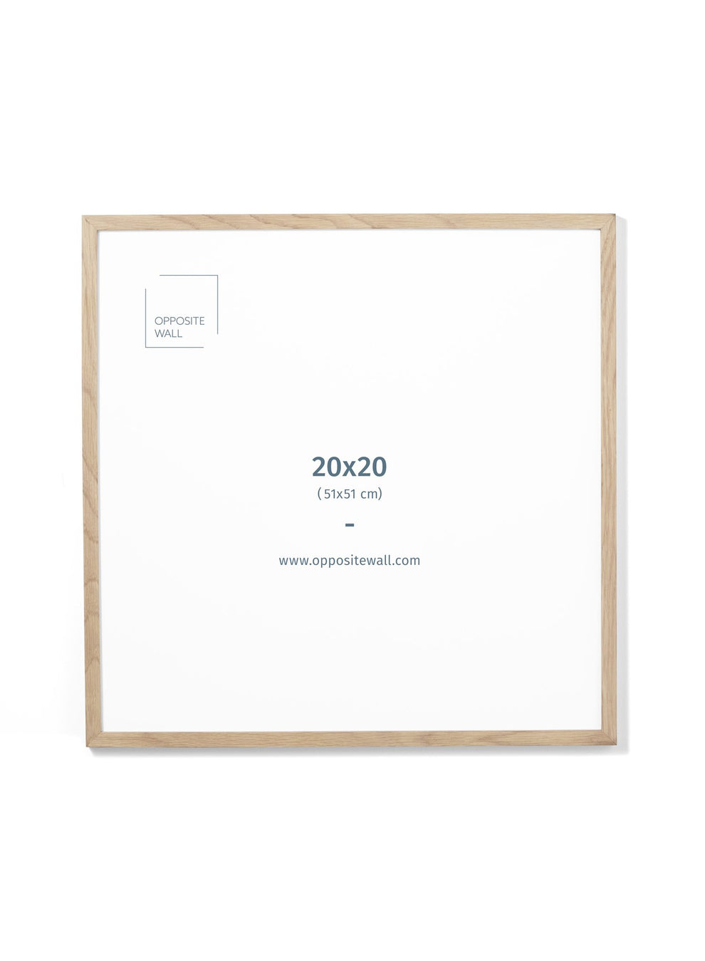 Picture Frame - Solid Oak - Natural Wood, 20x20 inch | Opposite Wall