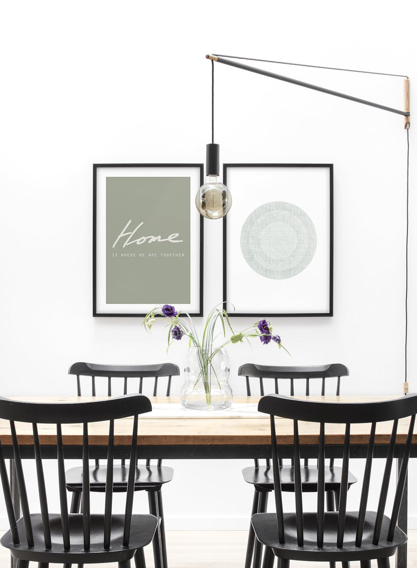 Home Is in Green Family Love Typography Poster | Opposite Wall
