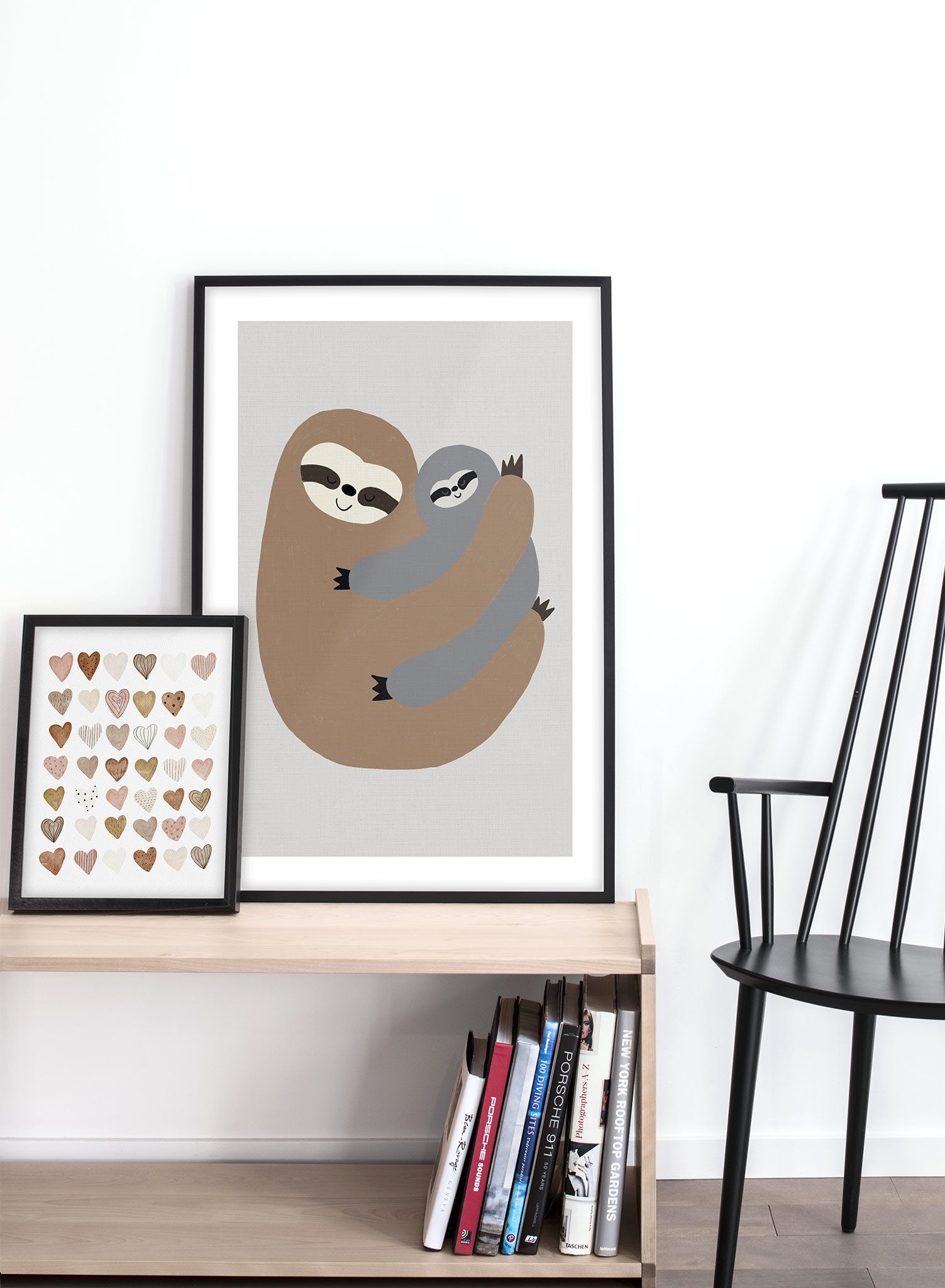 Sloth Hug Kids Nursery Illustration Poster | Buy at Opposite Wall