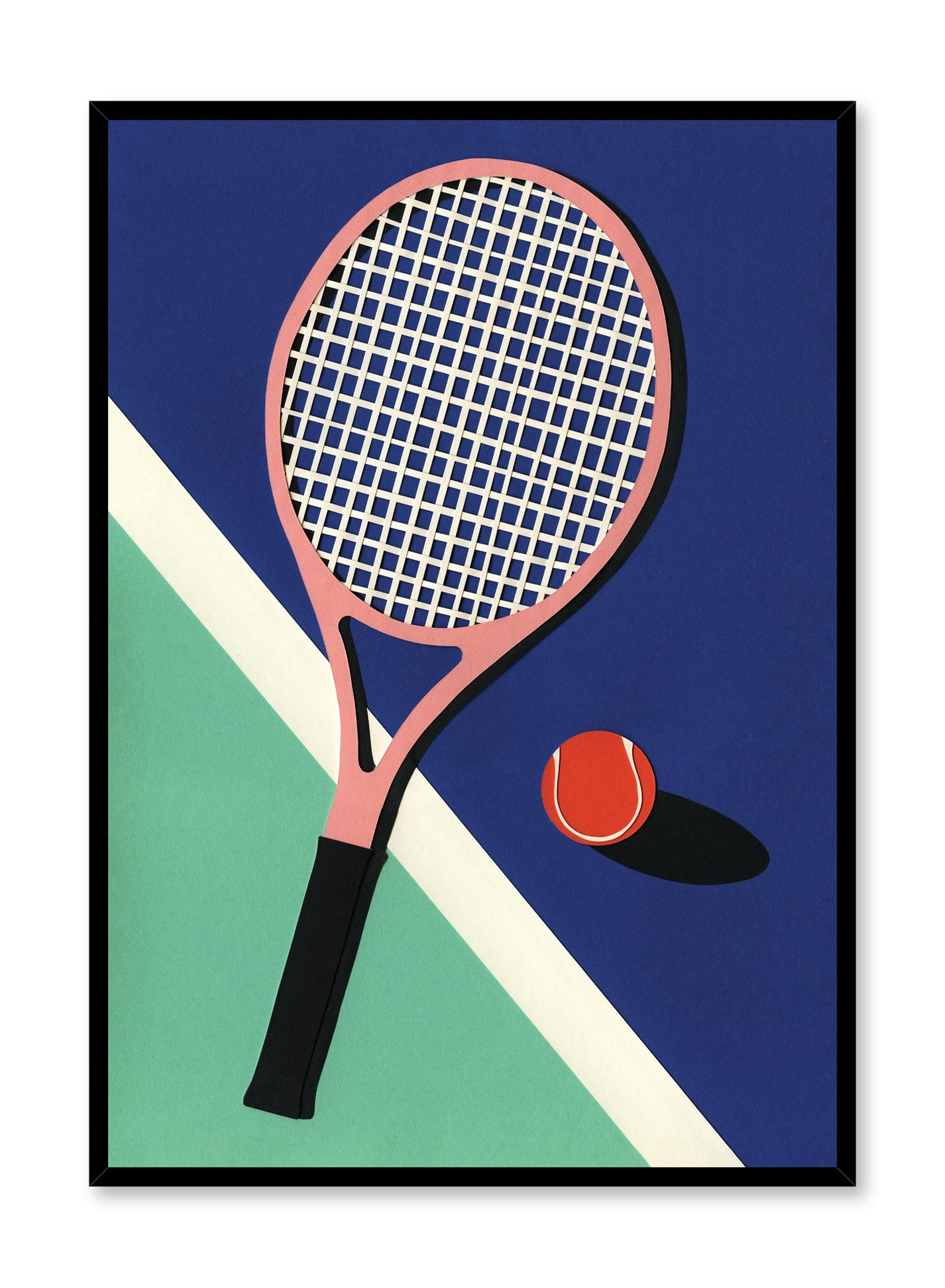 Tennis Racket Collage Illustration Poster | Buy Art Prints Online ...