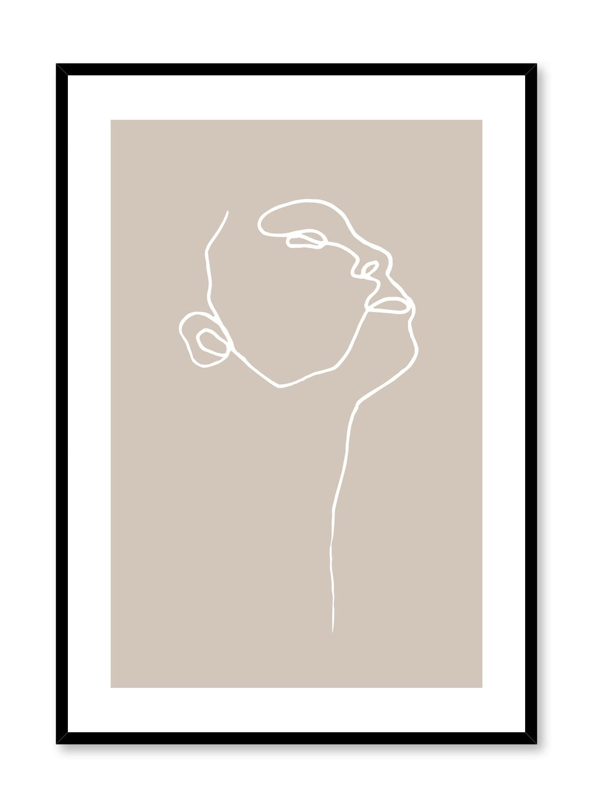 Profile in Beige Line Art Poster | Buy at Opposite Wall