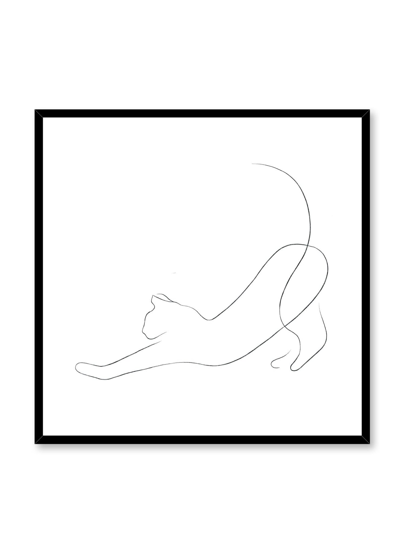 Cat Nap Stretching Cat Line Art Poster | Buy at Opposite Wall