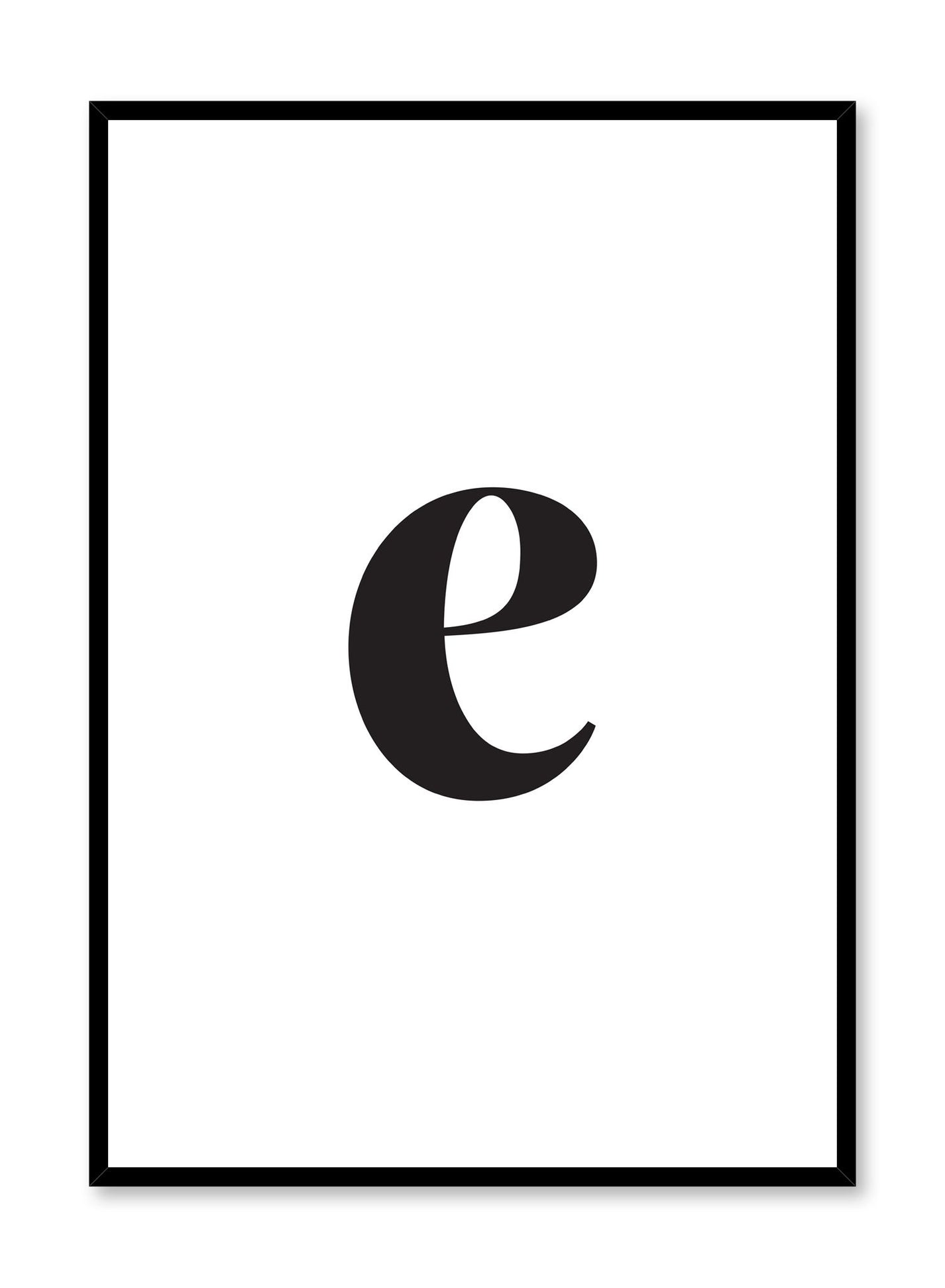 Lowercase Letter E Graphic Typography Poster | Buy at Opposite Wall