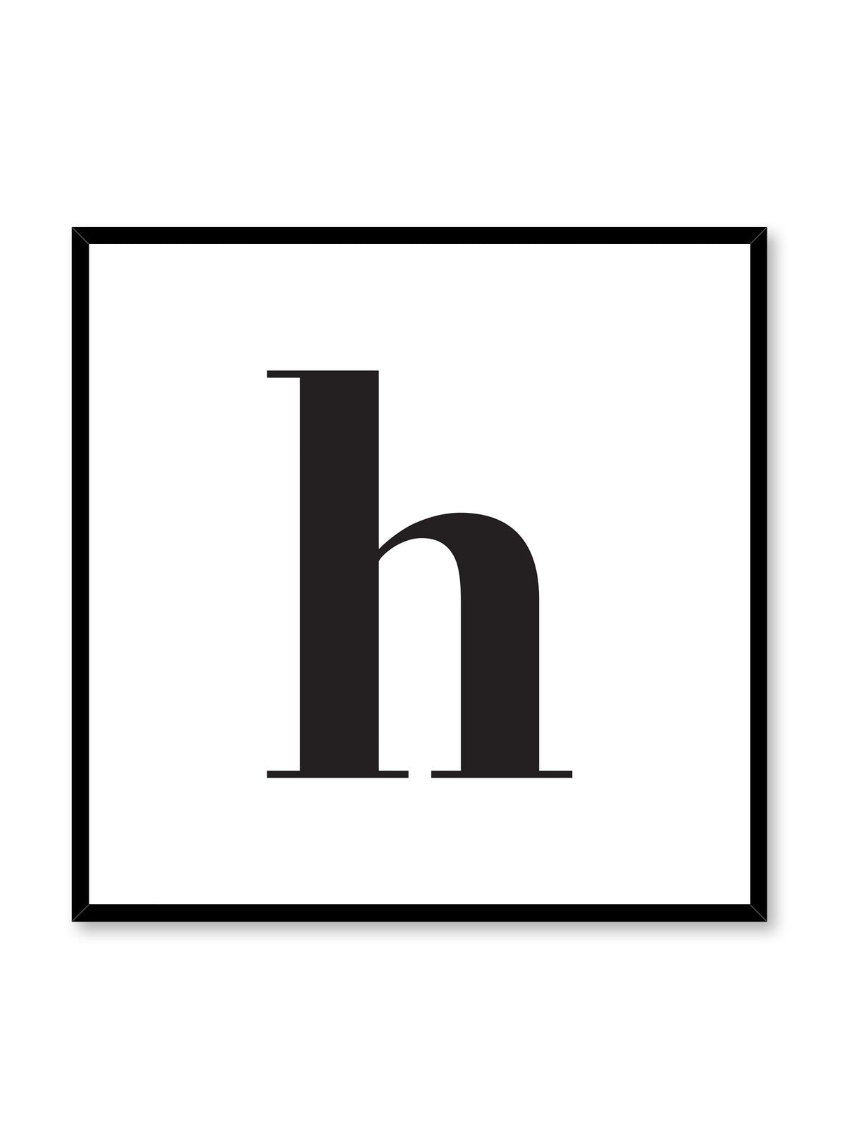 Lowercase Letter H Graphic Typography Poster | Buy at Opposite Wall