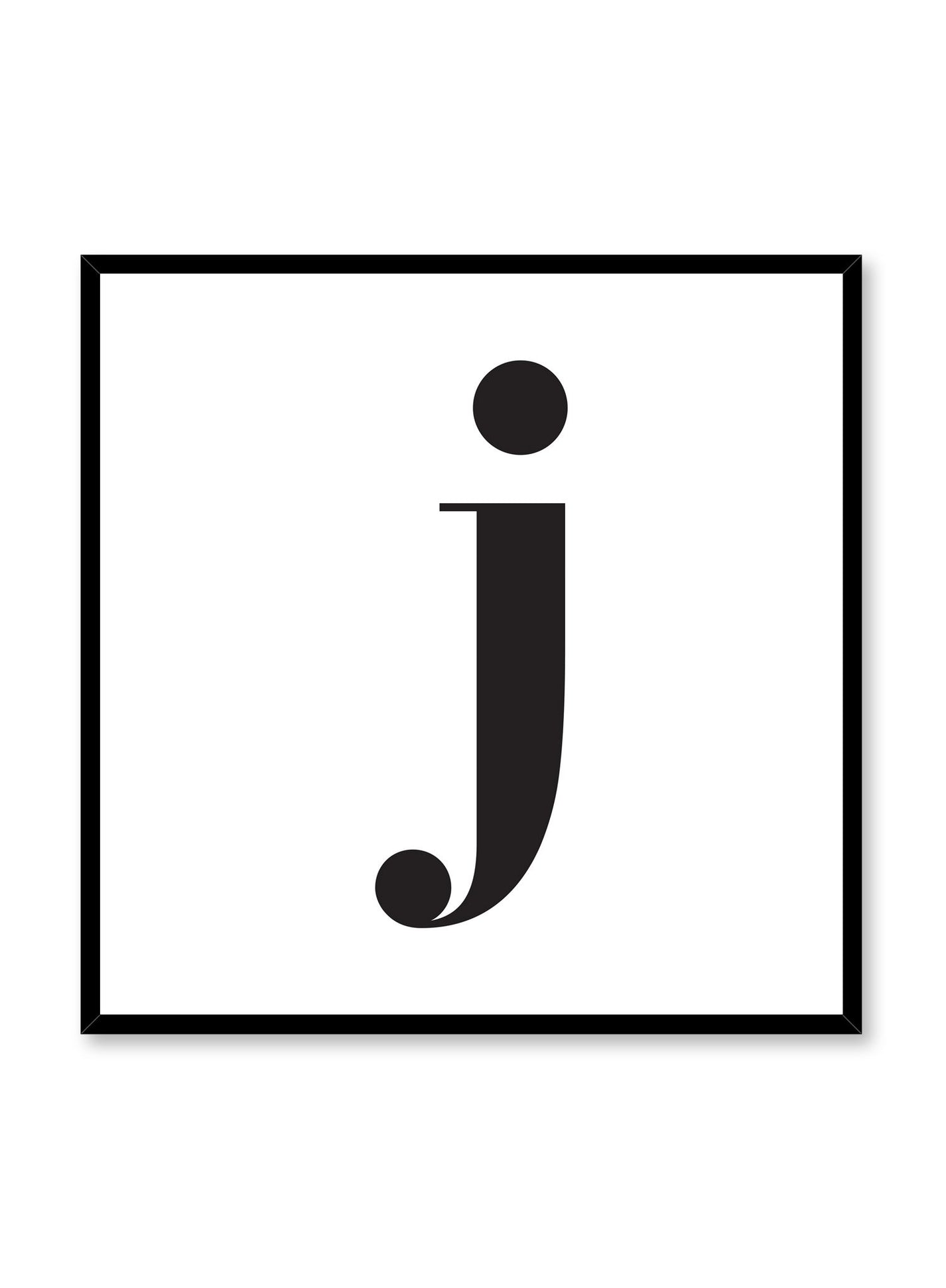 Lowercase Letter J Graphic Typography Poster | Buy at Opposite Wall