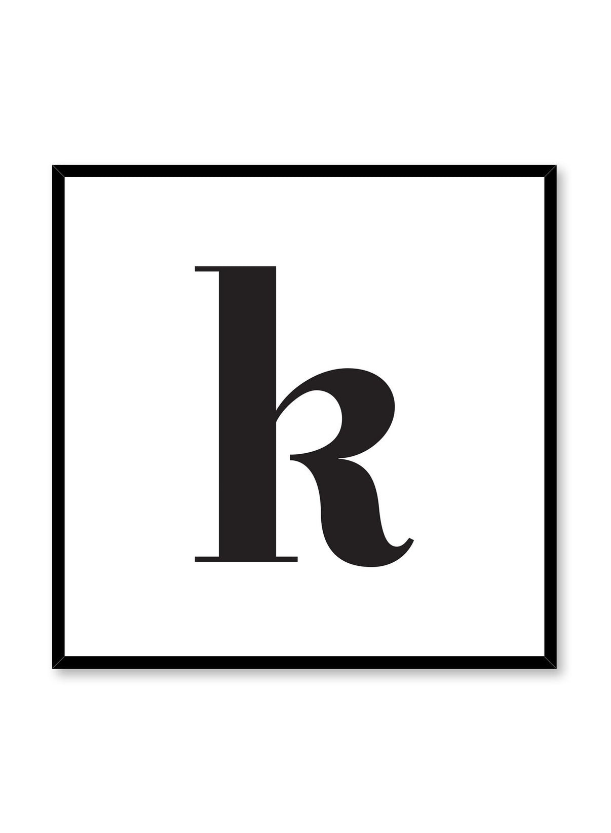 Lowercase Letter K Graphic Typography Poster | Buy at Opposite Wall