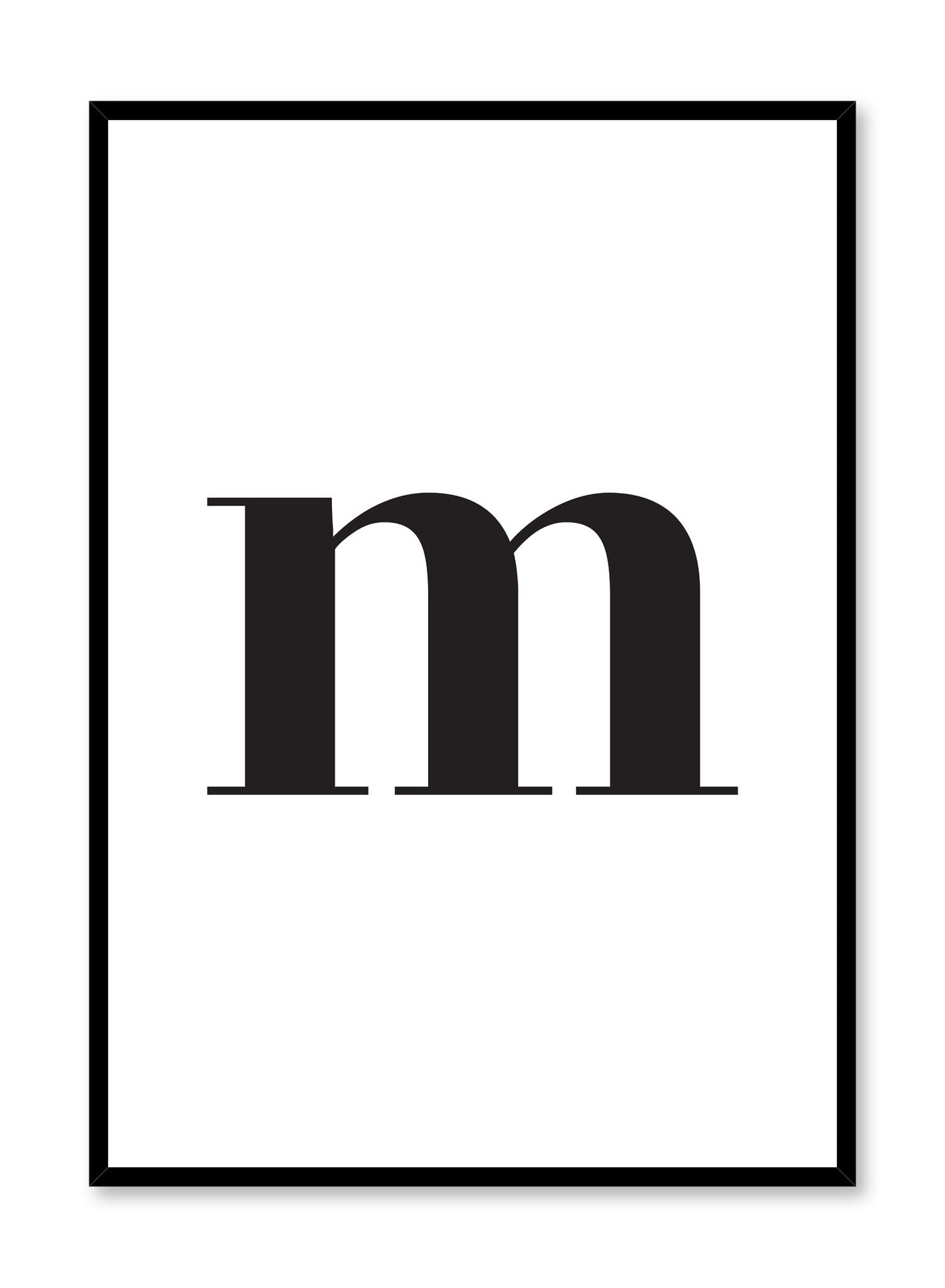 Lowercase Letter M Graphic Typography Poster | Buy at Opposite Wall
