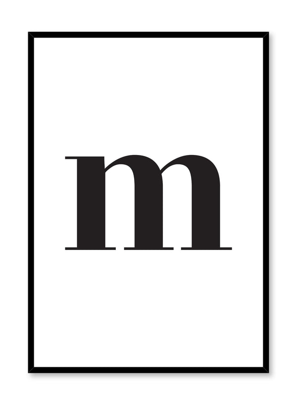 Lowercase Letter M Graphic Typography Poster | Buy at Opposite Wall