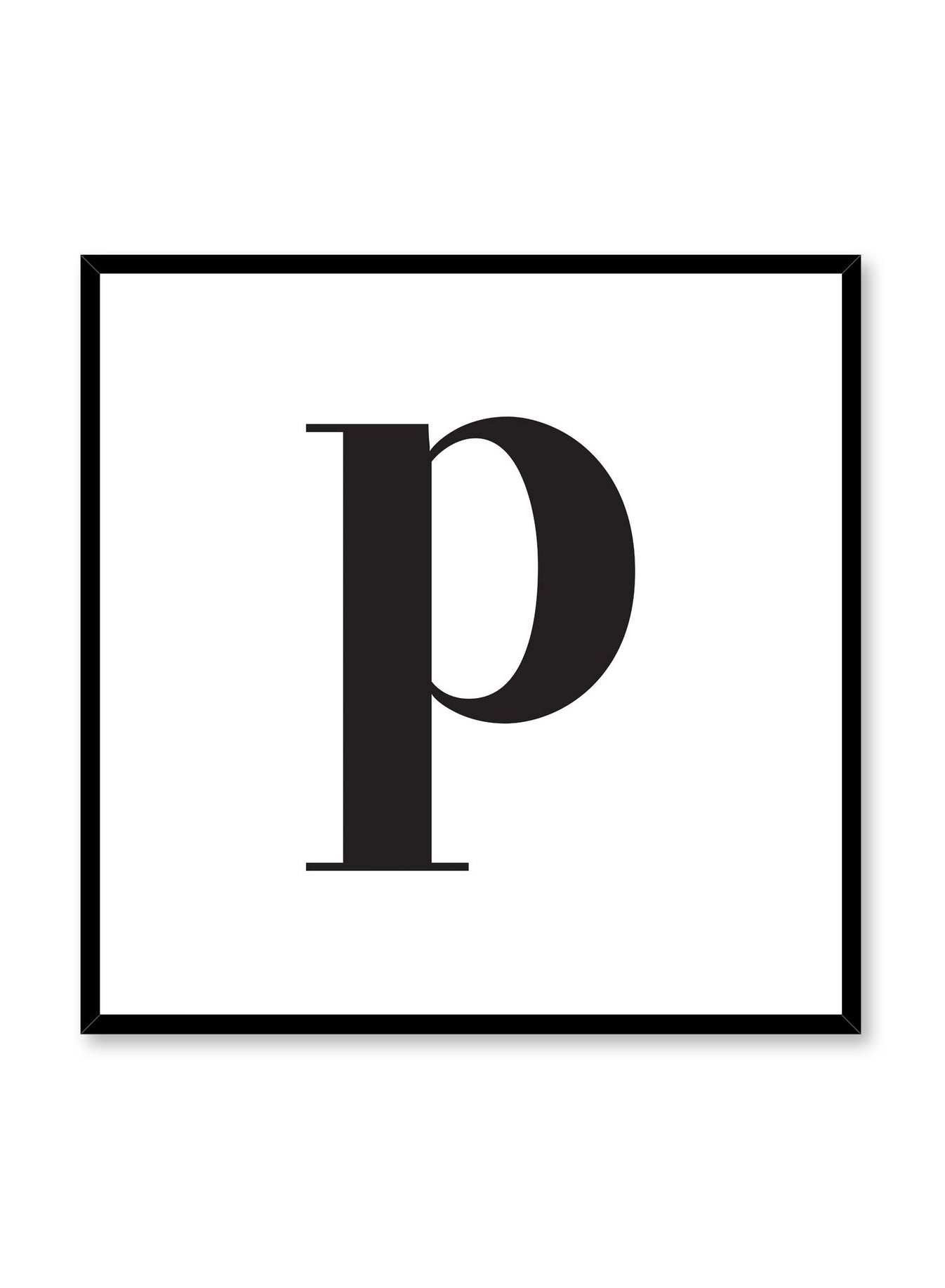Lowercase Letter P Graphic Typography Poster | Buy at Opposite Wall