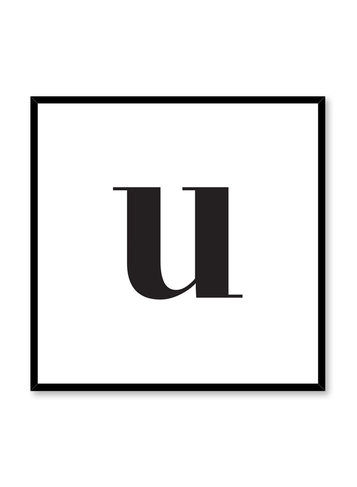 Lowercase Letter U Graphic Typography Poster | Buy at Opposite Wall