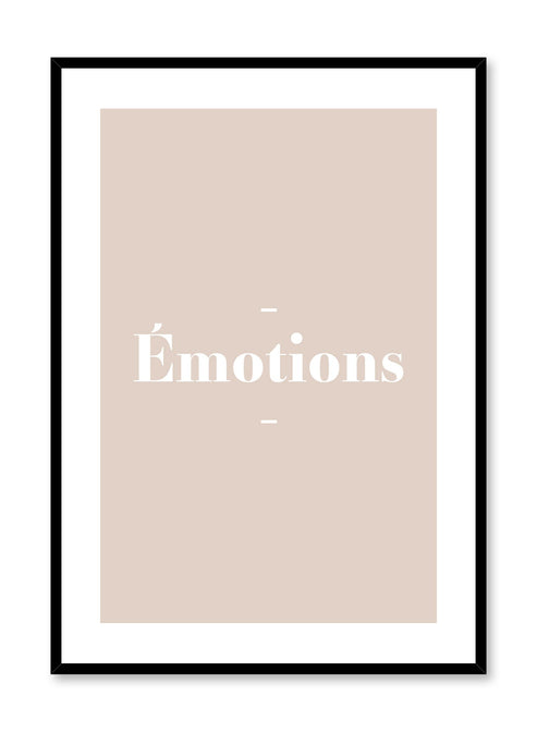 Emotions in Beige Graphic Typography Poster | Buy at Opposite Wall