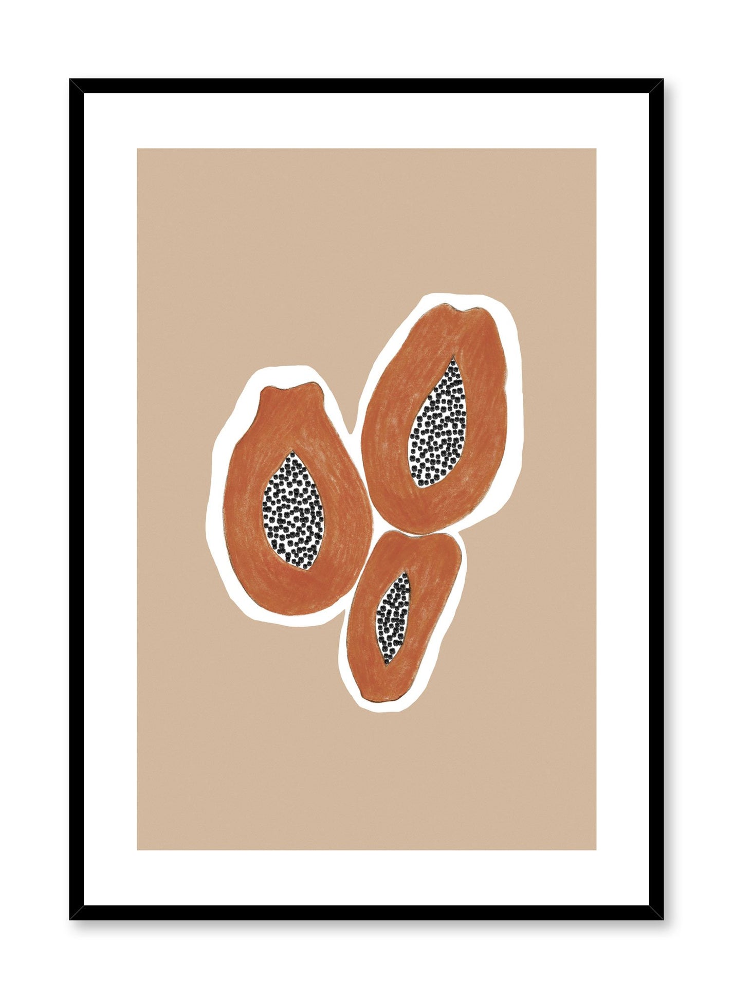 Papaya Food Illustration Poster | Buy Art Prints at Opposite Wall