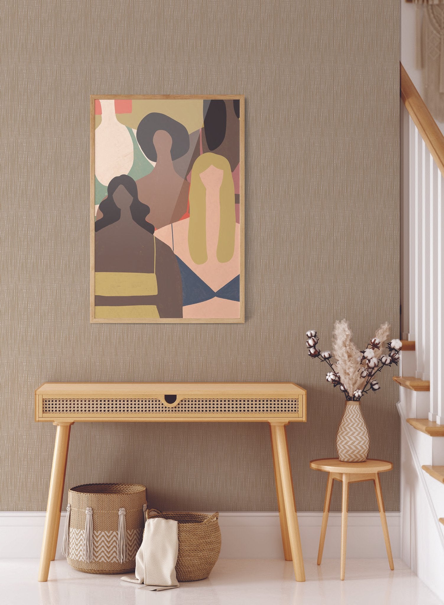 Linen | Fabric Close-Up Pattern Wallpaper by Opposite Wall