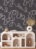 Up in Smoke | Cursive Line Pattern Wallpaper by Opposite Wall